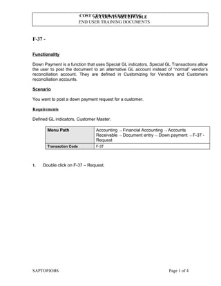 F 37 customer down payment request | DOC