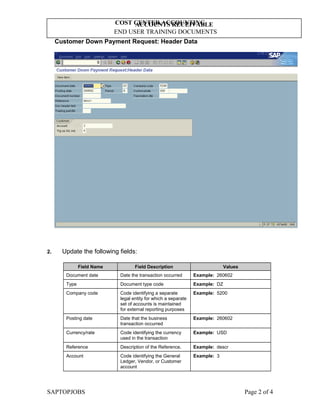 F 37 customer down payment request | DOC