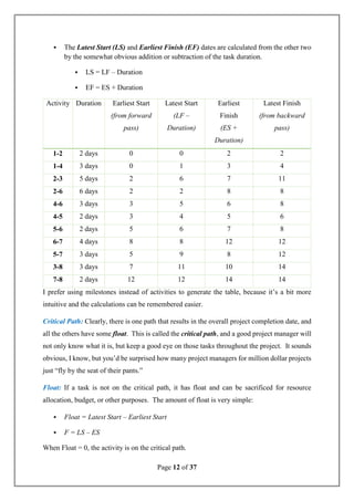 “Application of the Program Evaluation Review and Technique | PDF