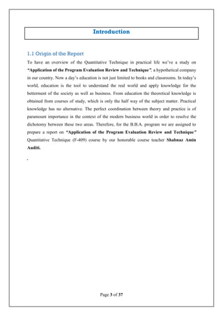 “Application of the Program Evaluation Review and Technique | PDF