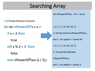 F# array searching | PPT