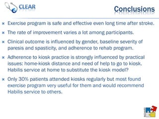 F. Benvenuti - Tele-rehabilitation service for stroke survivors with ...