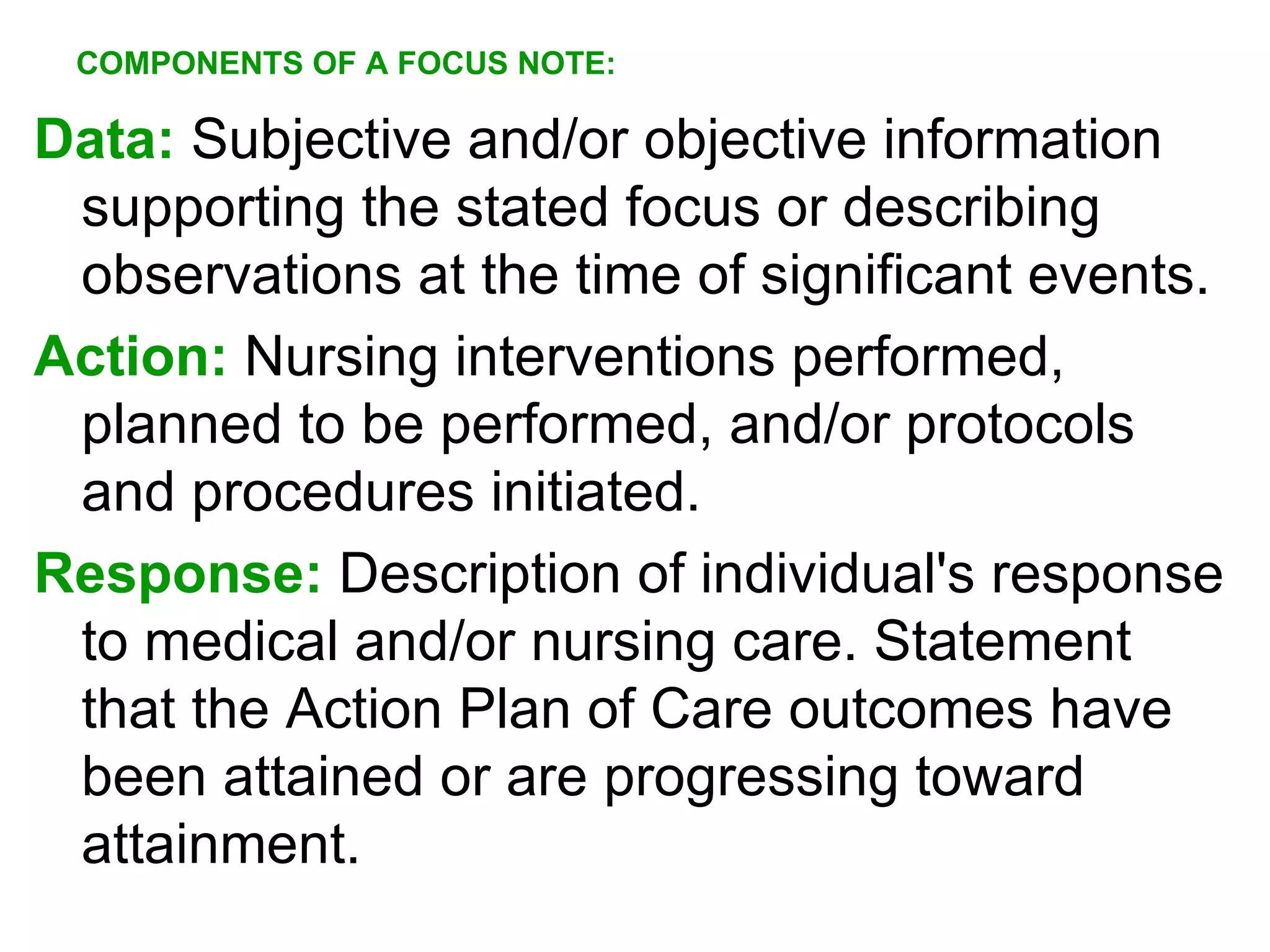 F-Dar, Focus Charting | PPT
