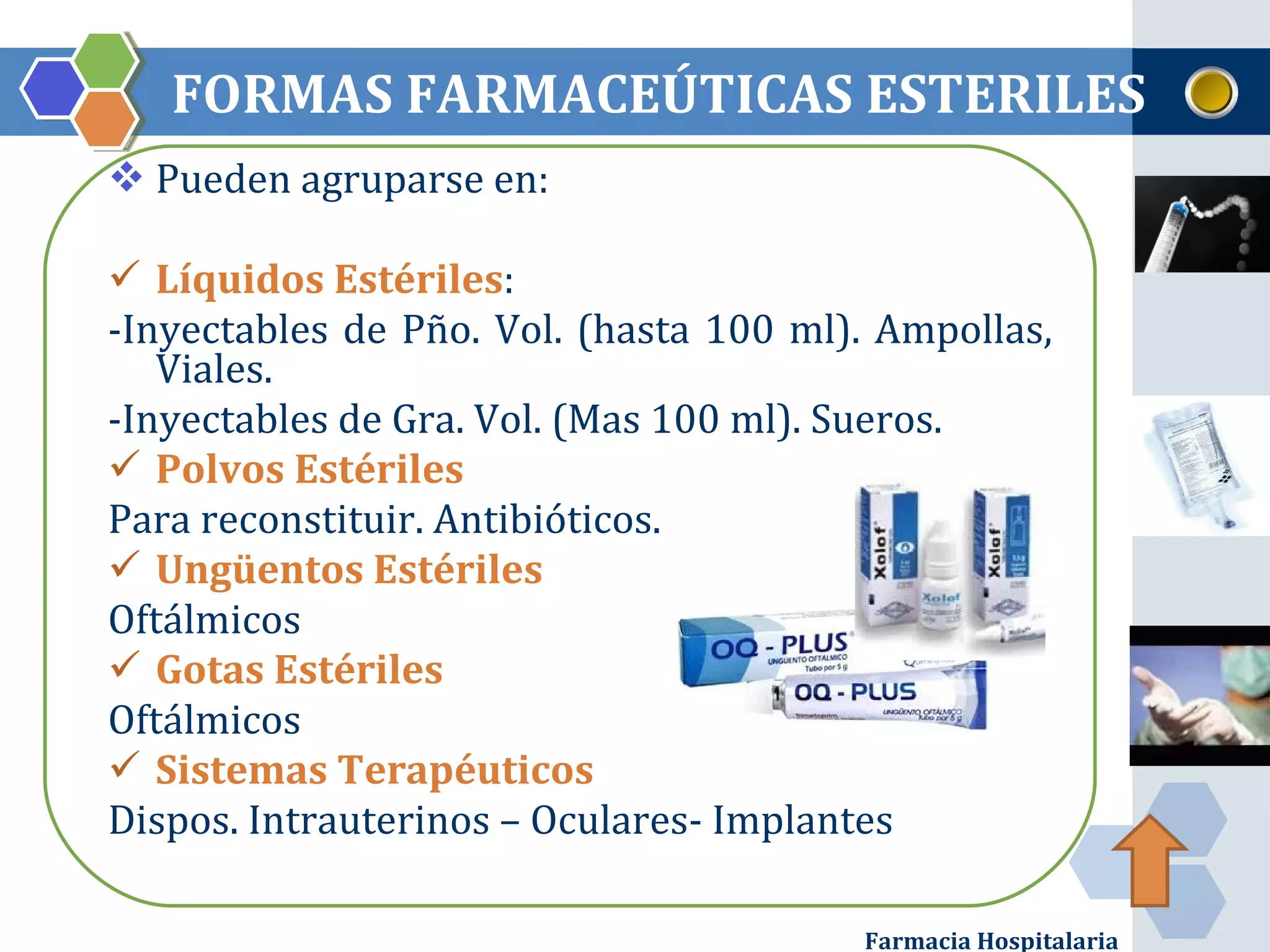 Formas Farmaceuticas Estériles (UMIV) | PPT