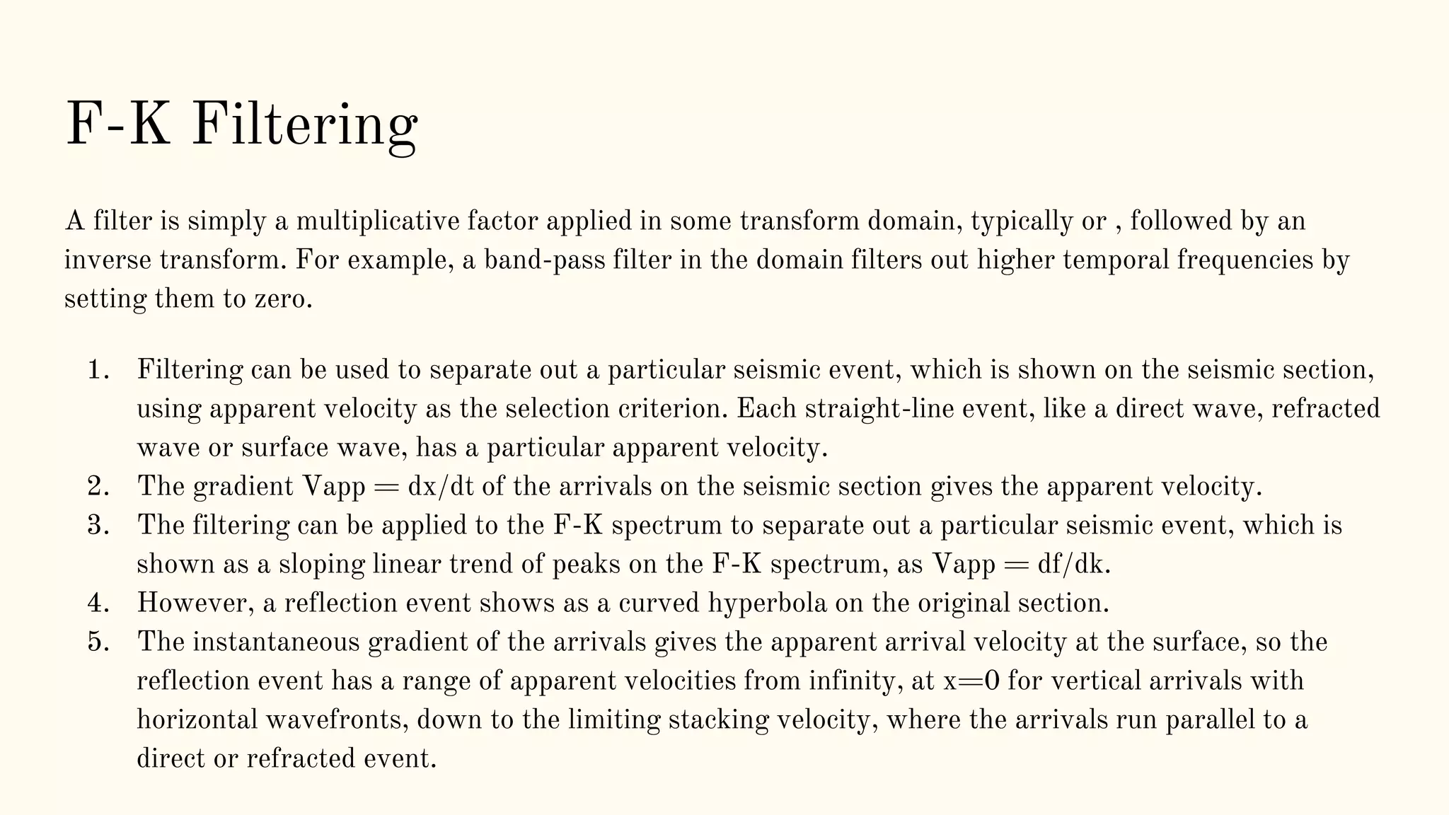 F-K Filtering for Seismic Data Processing | PPTX