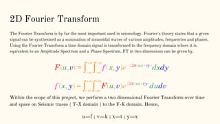 F-K Filtering for Seismic Data Processing | PPTX