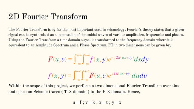 F-K Filtering for Seismic Data Processing | PPTX