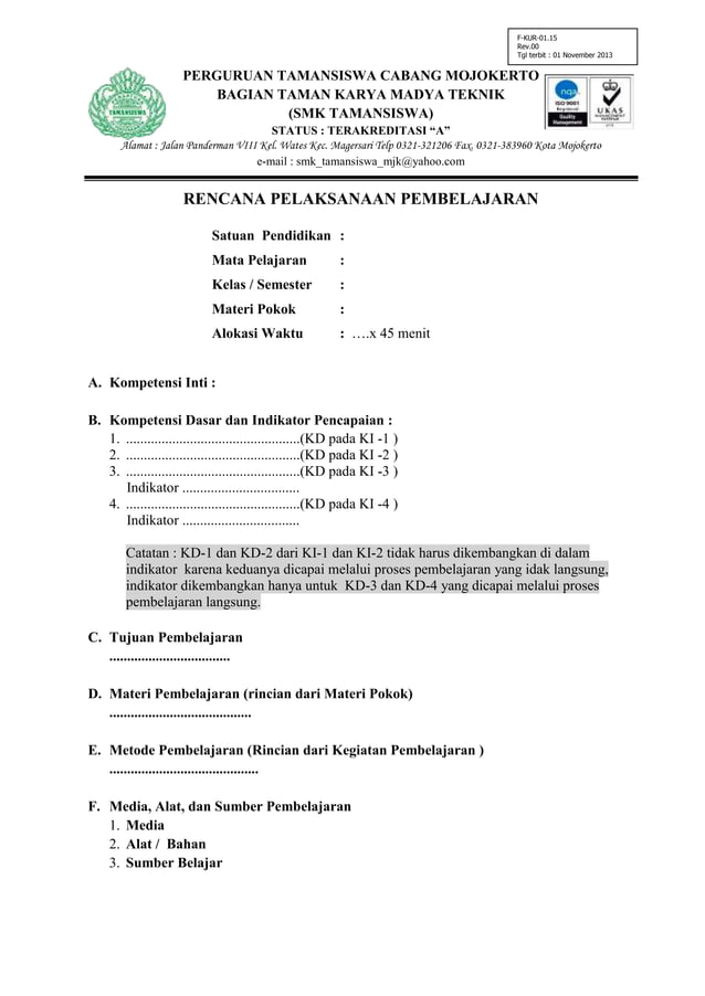 F kur-01.15 rpp kurikulum 2013 xlsx | DOCX