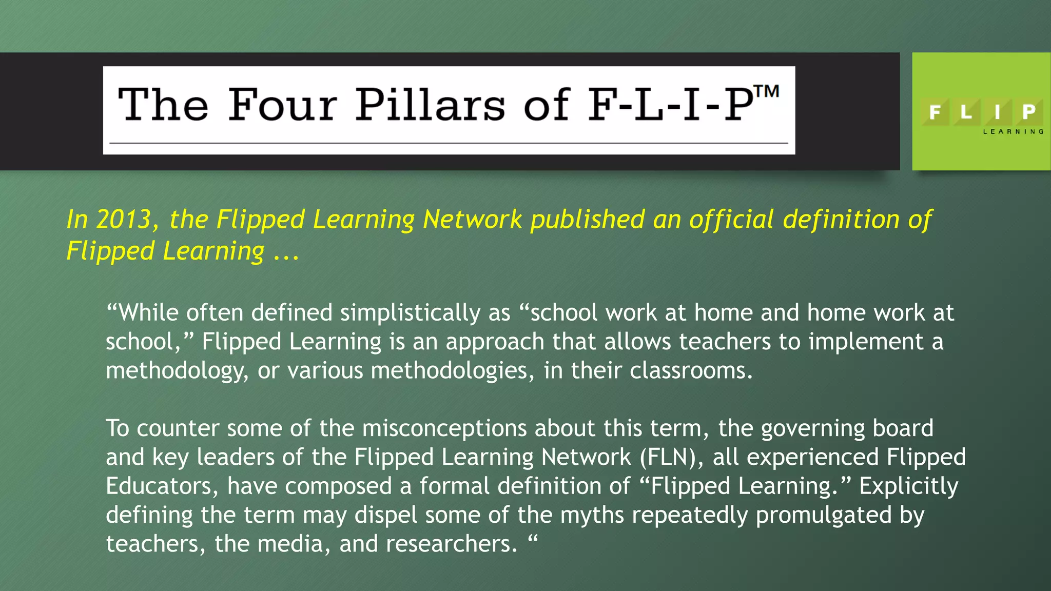 The Four Pillars of Flipped Learning F-L-I-P | PPTX