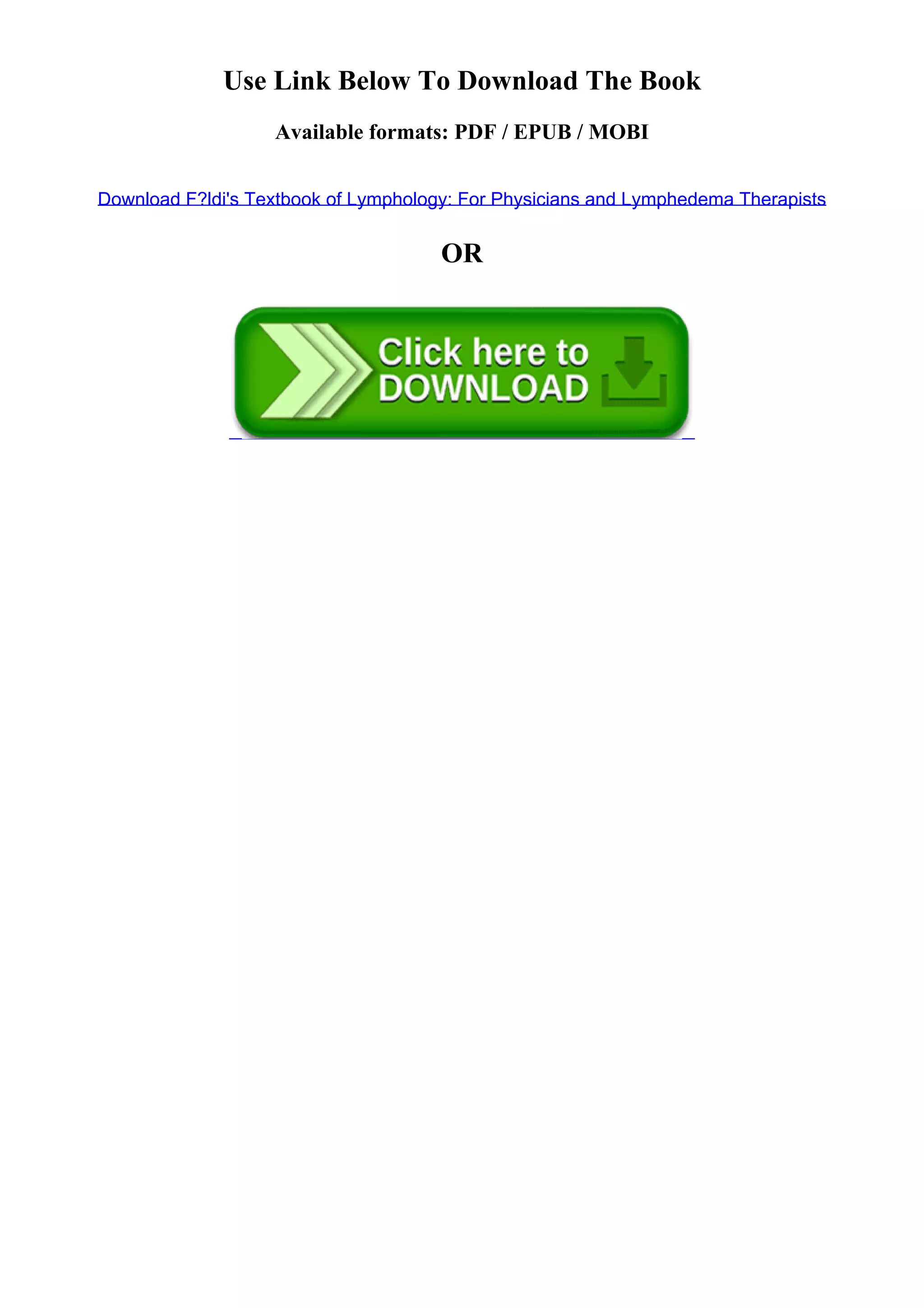 (F?ldi's Textbook of Lymphology: For Physicians and Lymphedema ...