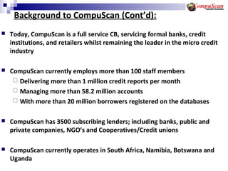 Credit Bureau Perspectives for Developing Markets | PPT