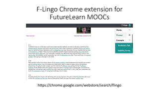 F-Lingo & FLAX: Automated open data-driven language learning in MOOCs | PPTX | Internet | Computing