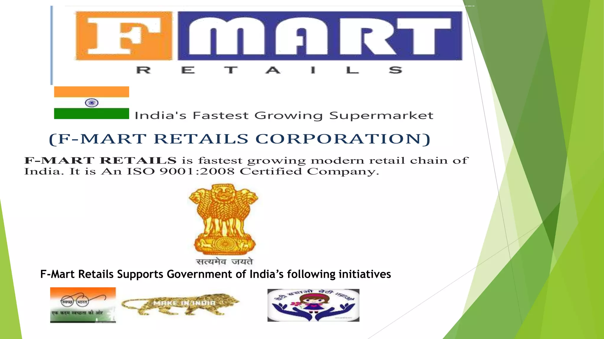 F MART RETAILS CORPORATION | PPTX