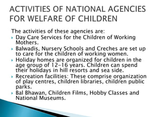 national & international welfare agencies for children | PPTX