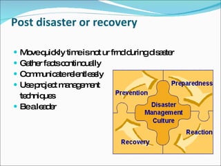 Disaster Management | PPT | Business | Business and Finance