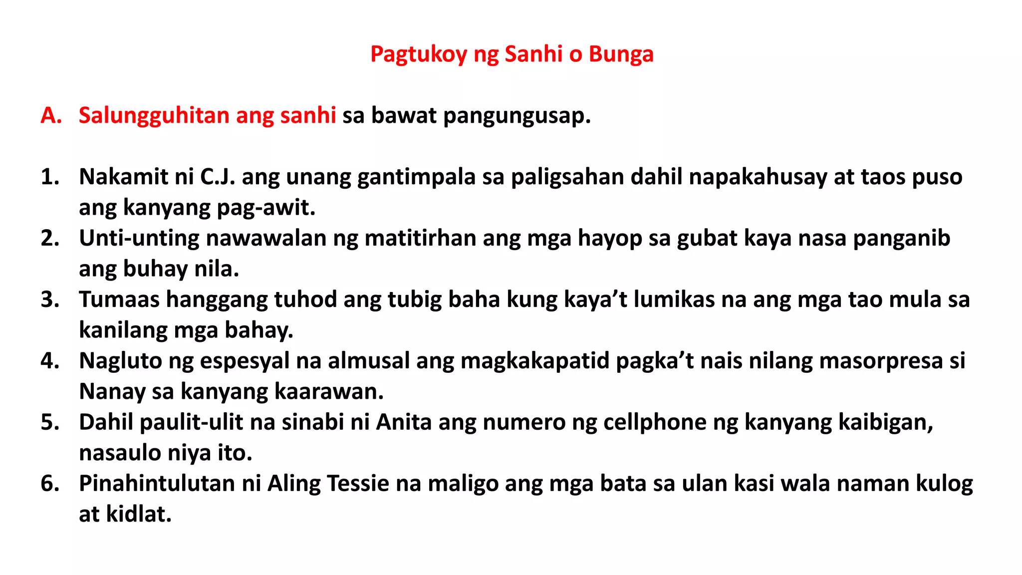 Filipino Sanhi At Bunga Ppt
