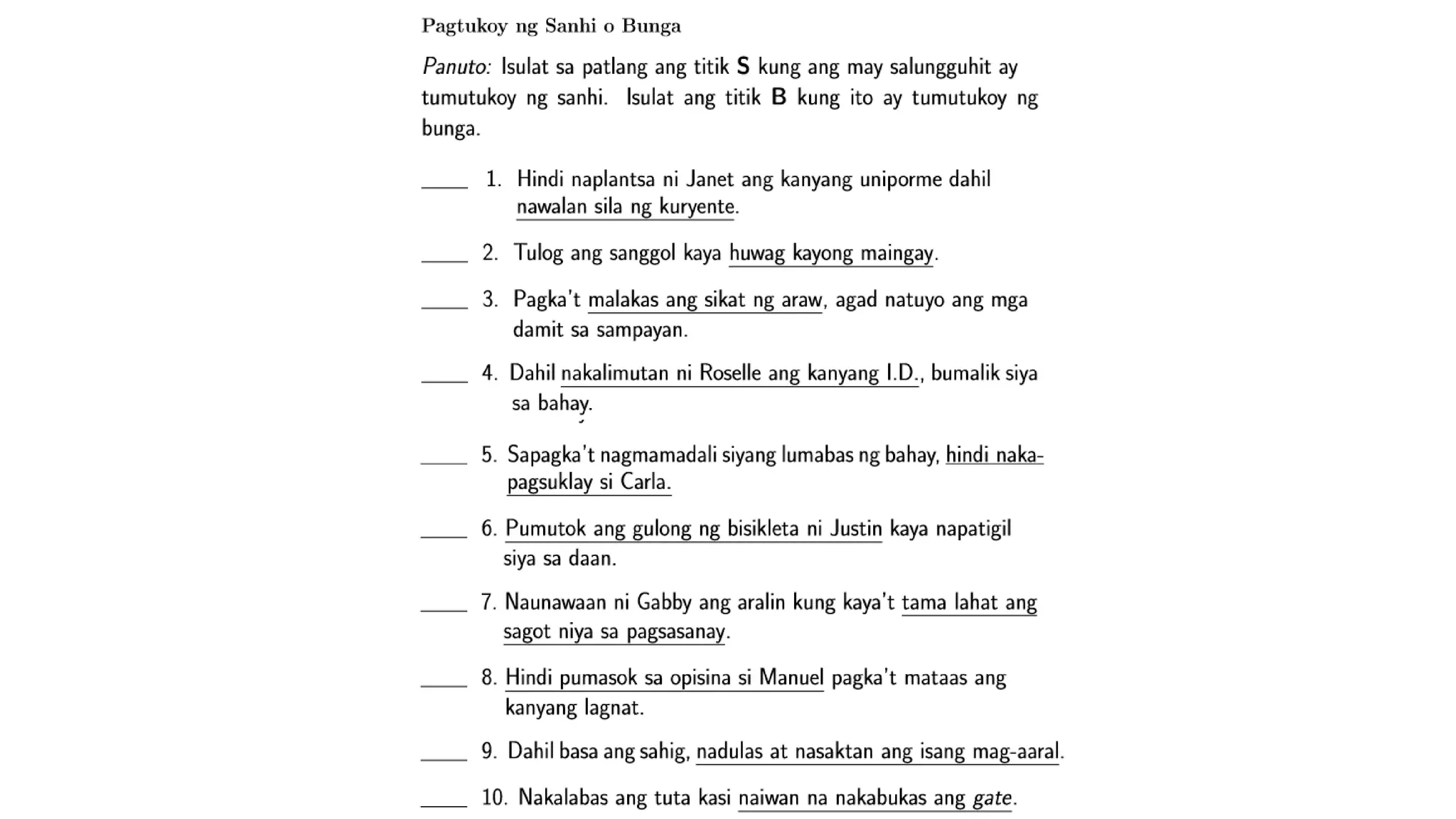 Filipino - Sanhi at Bunga | PPTX