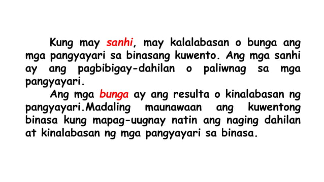 Filipino - Sanhi at Bunga | PPTX