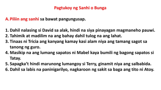 Filipino - Sanhi at Bunga | PPTX