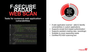F secure Radar vulnerability scanning and management | PPTX