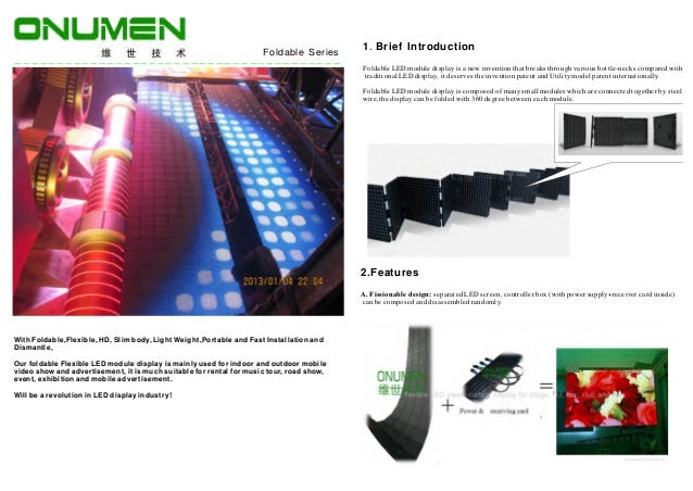 Foldable LED screen catalogue