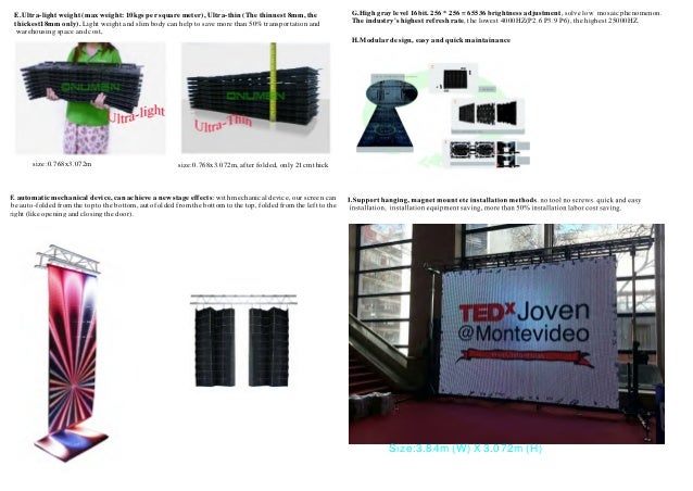 Foldable LED screen catalogue