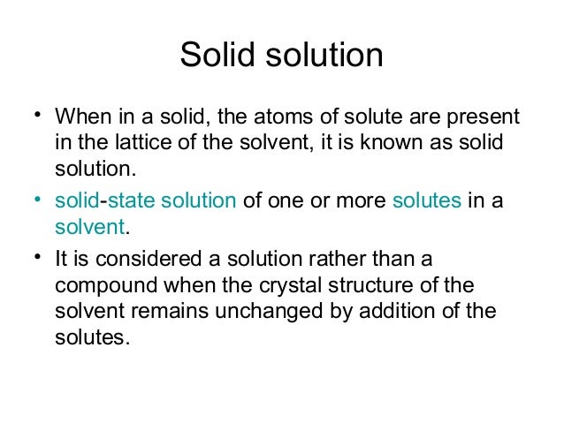solid solutions