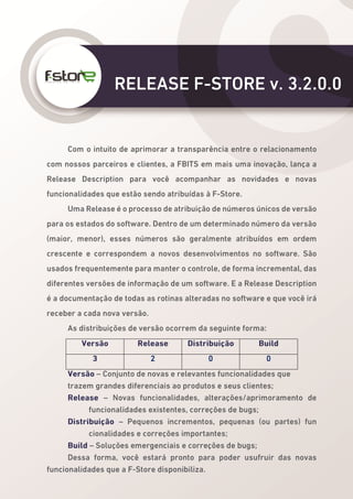 F-Store v3 Release Description 3.2.0.0 | PDF