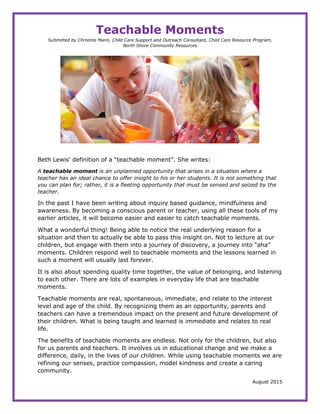 Teachable Moment | PDF