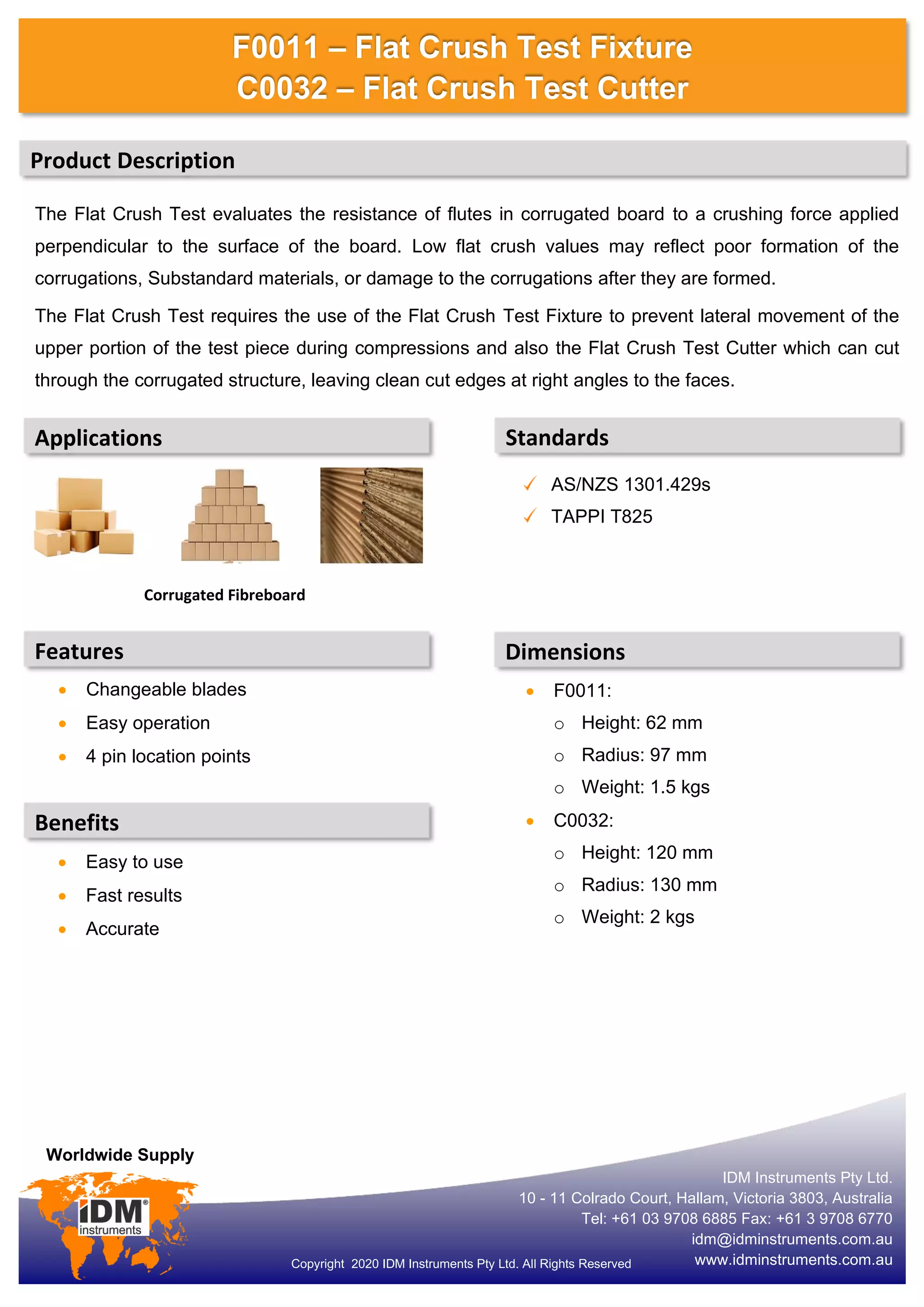 Flat crush test fixture and cutter | PDF