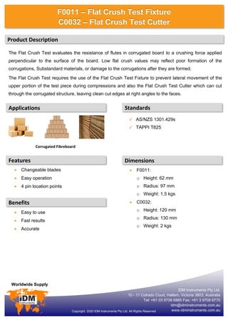 Flat crush test fixture and cutter | PDF