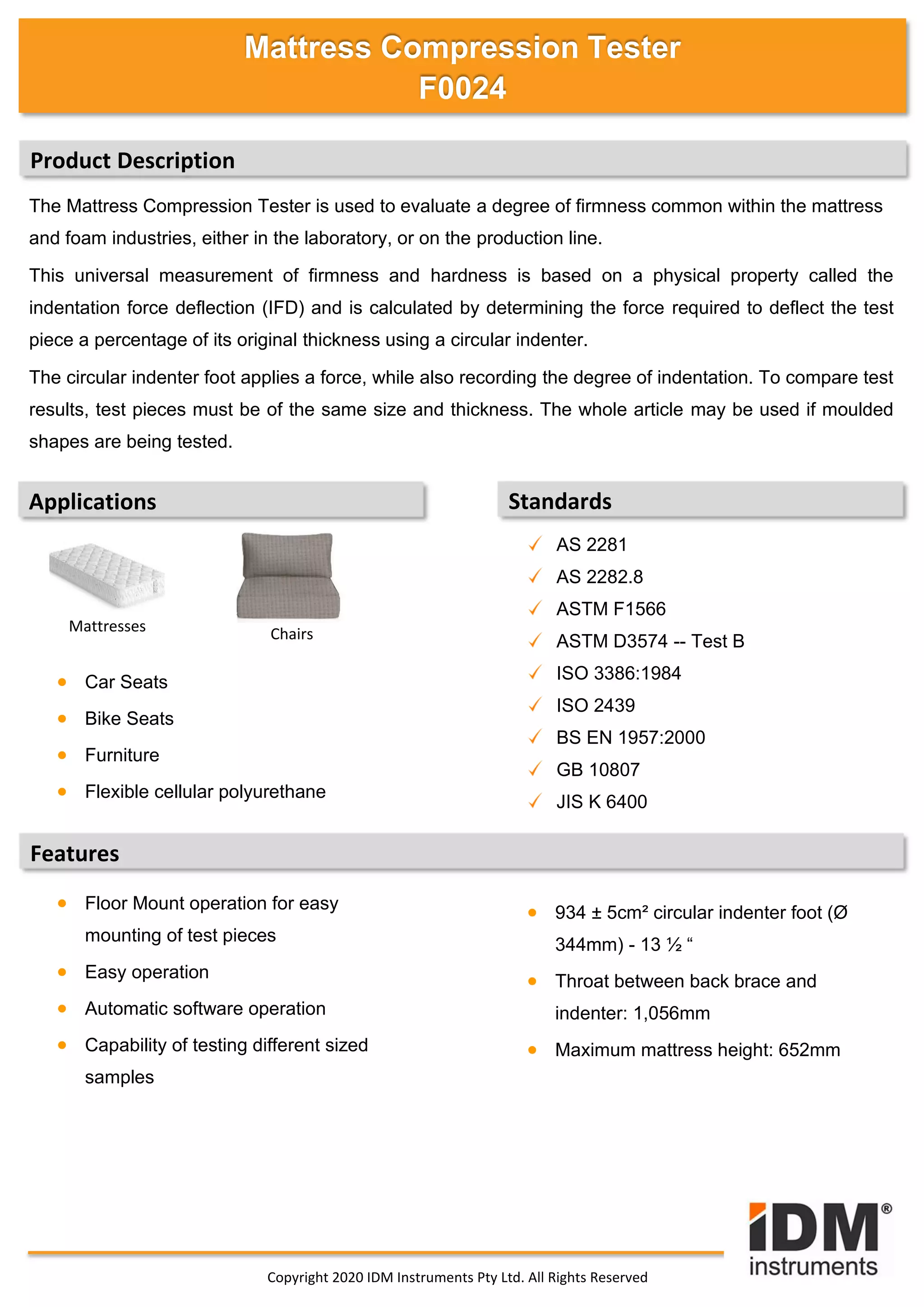 Mattress compression tester - IDM | PDF | Technology & Computing