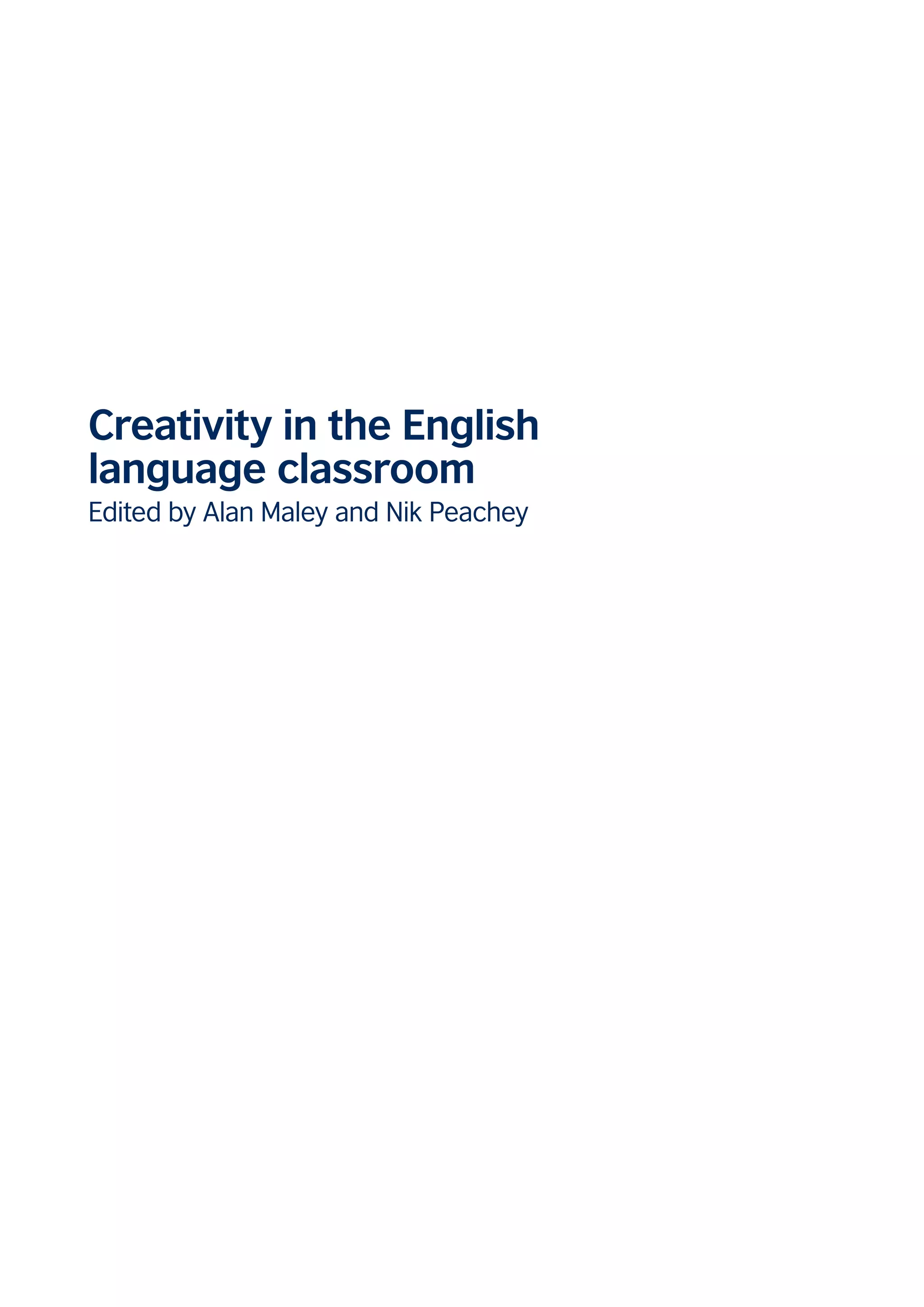 Creativity in English Language Teaching | PDF