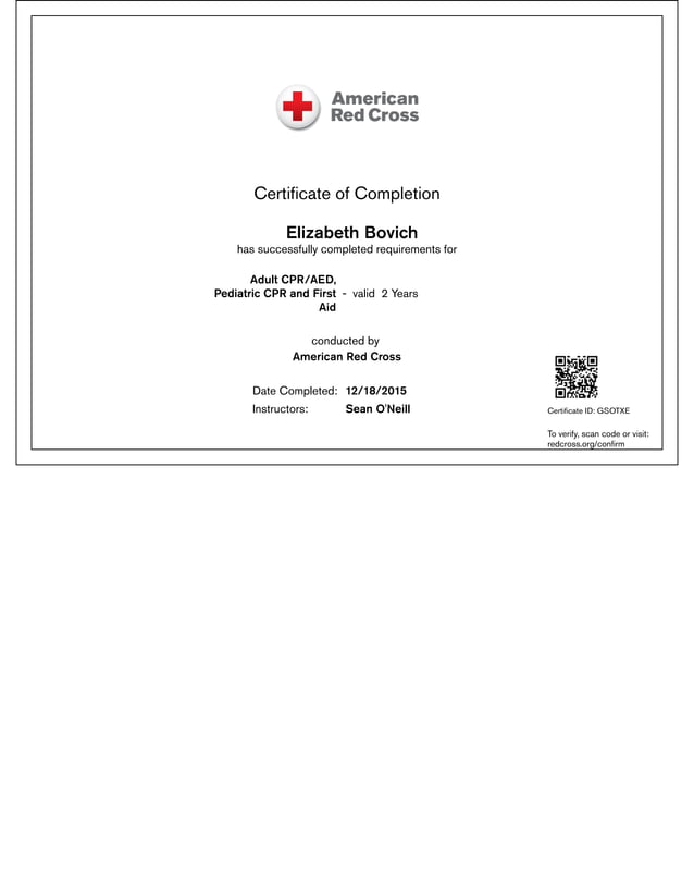 Red Cross Certificate | PDF