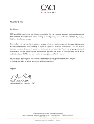 2013 11 01 CACI LOA | PDF