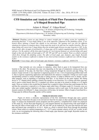 CFD Simulation and Analysis of Fluid Flow Parameters within a Y-Shaped ...
