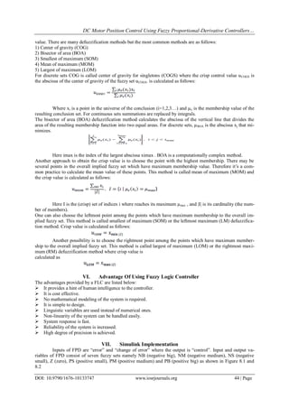 DC Motor Position Control Using Fuzzy Proportional-Derivative Controllers With Different ...