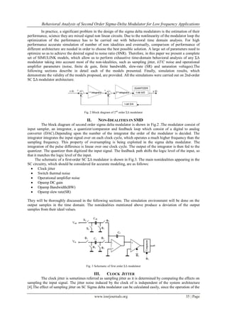 Behavioral Analysis of Second Order Sigma-Delta Modulator for Low frequency Applications | PDF ...