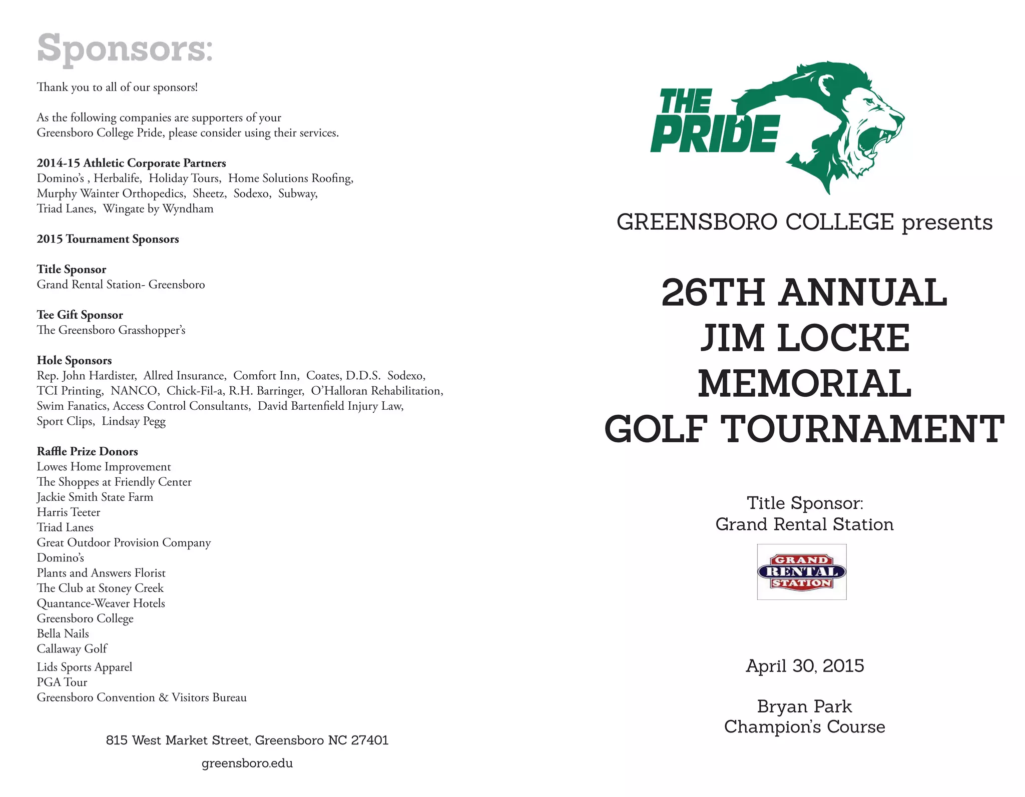 Jim Locke Golf Program rev2 2015 | PDF | College Basketball | College ...