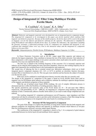 Design of Integrated LC Filter Using Multilayer Flexible Ferrite Sheets | PDF