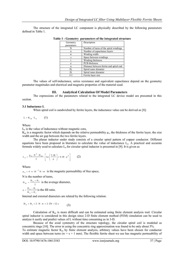 Design of Integrated LC Filter Using Multilayer Flexible Ferrite Sheets | PDF