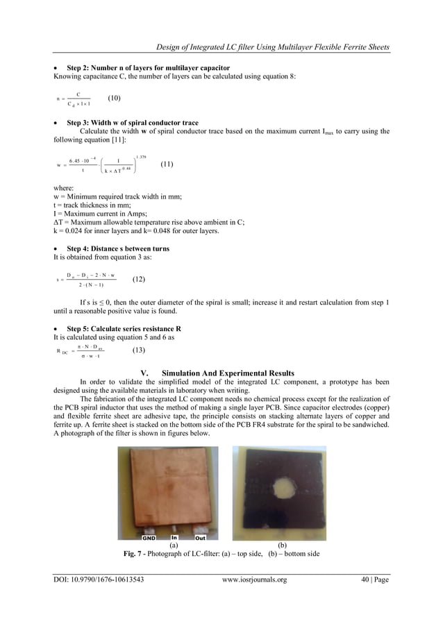 Design of Integrated LC Filter Using Multilayer Flexible Ferrite Sheets | PDF