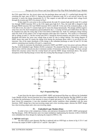 Design of a Low Power and Area Efficient Flip Flop With Embedded Logic Module | PDF
