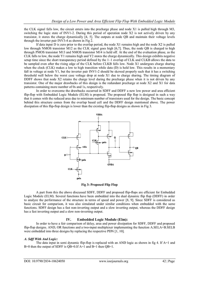 Design of a Low Power and Area Efficient Flip Flop With Embedded Logic Module | PDF
