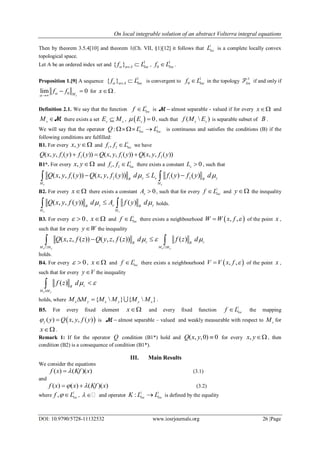 On Local Integrable Solutions of Abstract Volterra Integral Equations | PDF
