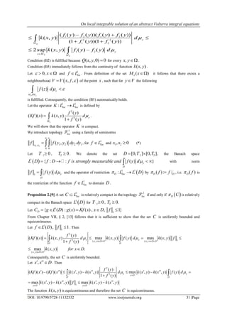 On Local Integrable Solutions of Abstract Volterra Integral Equations | PDF
