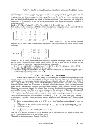 Public Verifiability in Cloud Computing Using Signcryption Based on Elliptic Curves | PDF