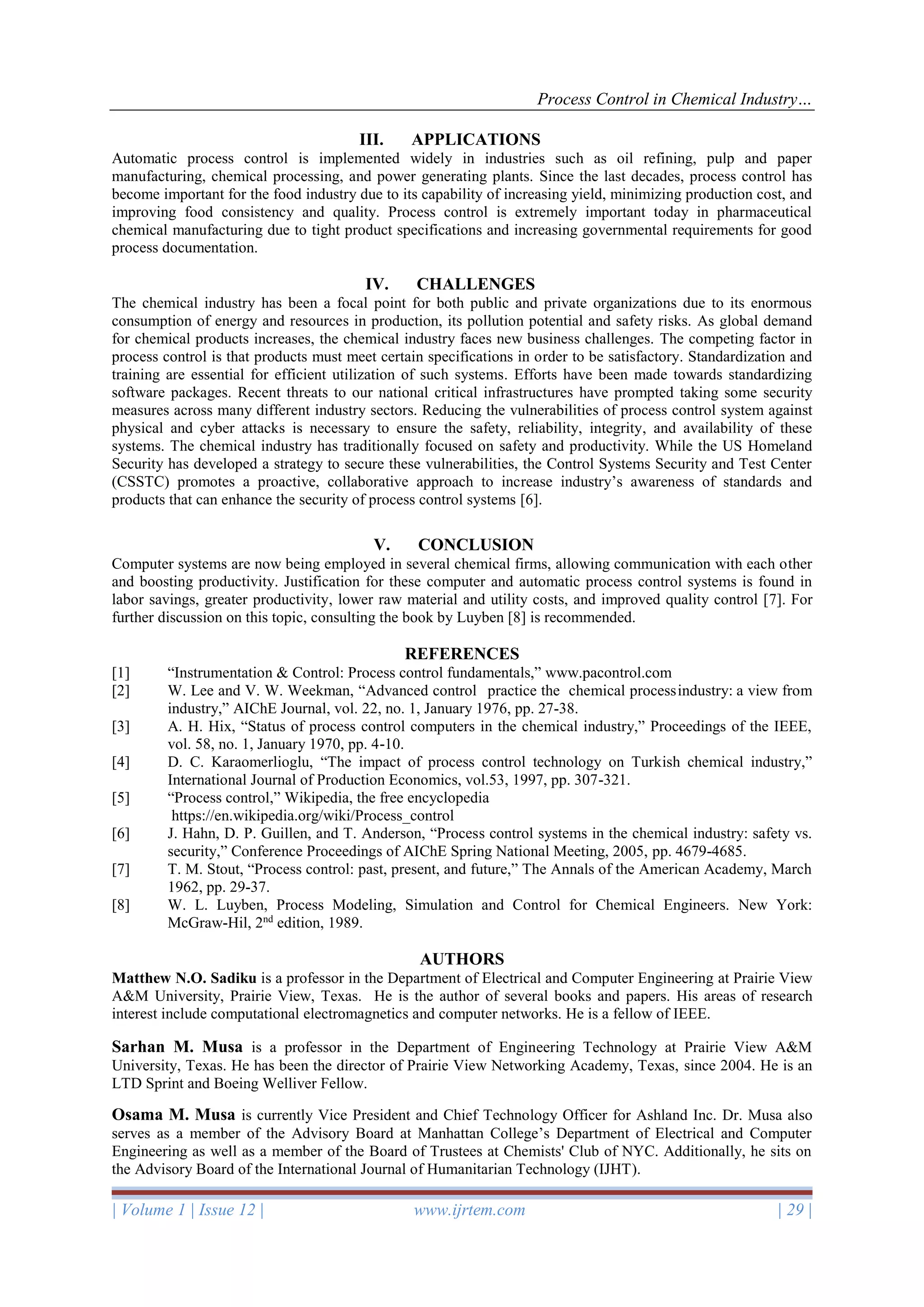 Process Control in Chemical Industry | PDF