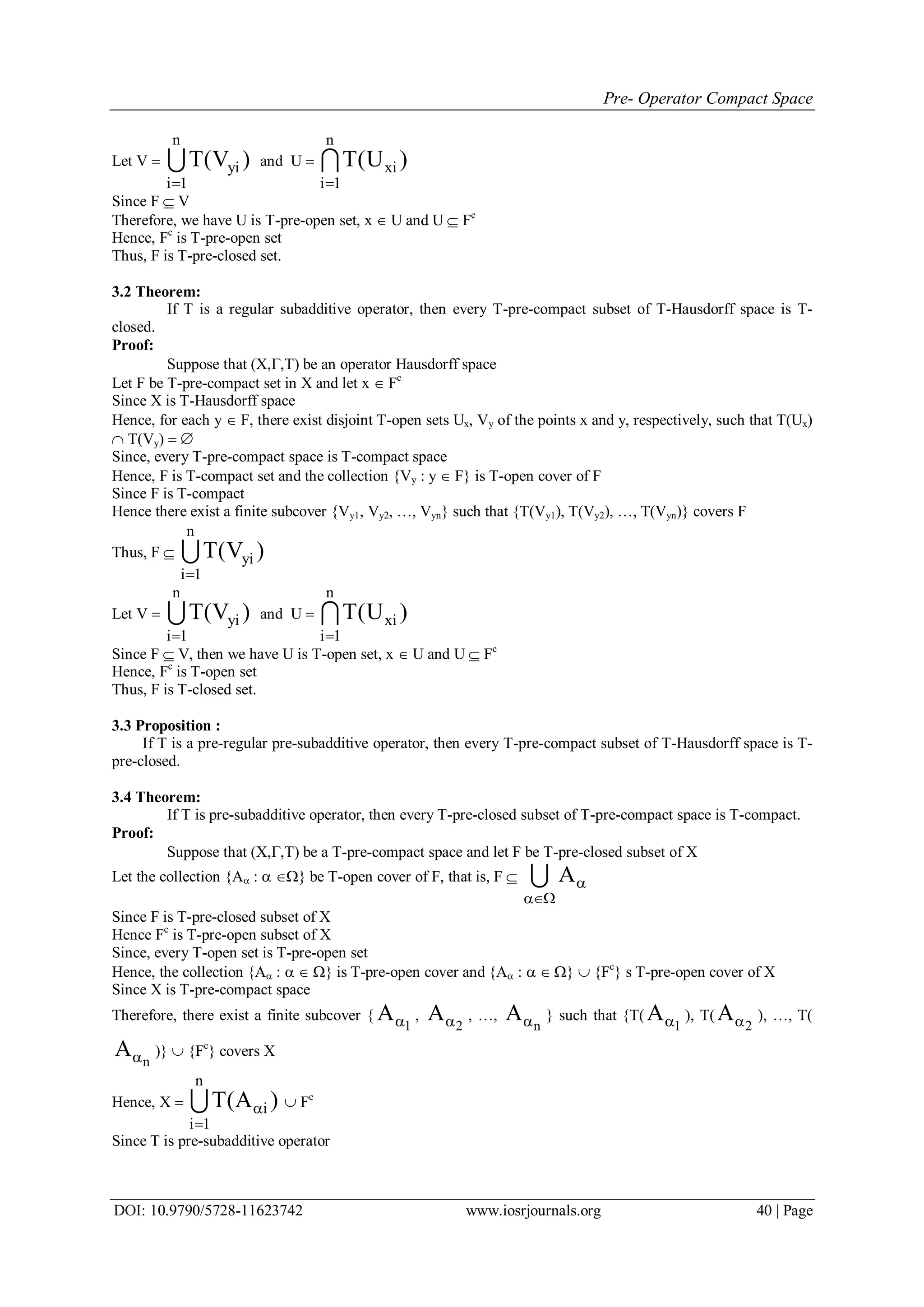 Pre- Operator Compact Space | PDF | Physics | Science