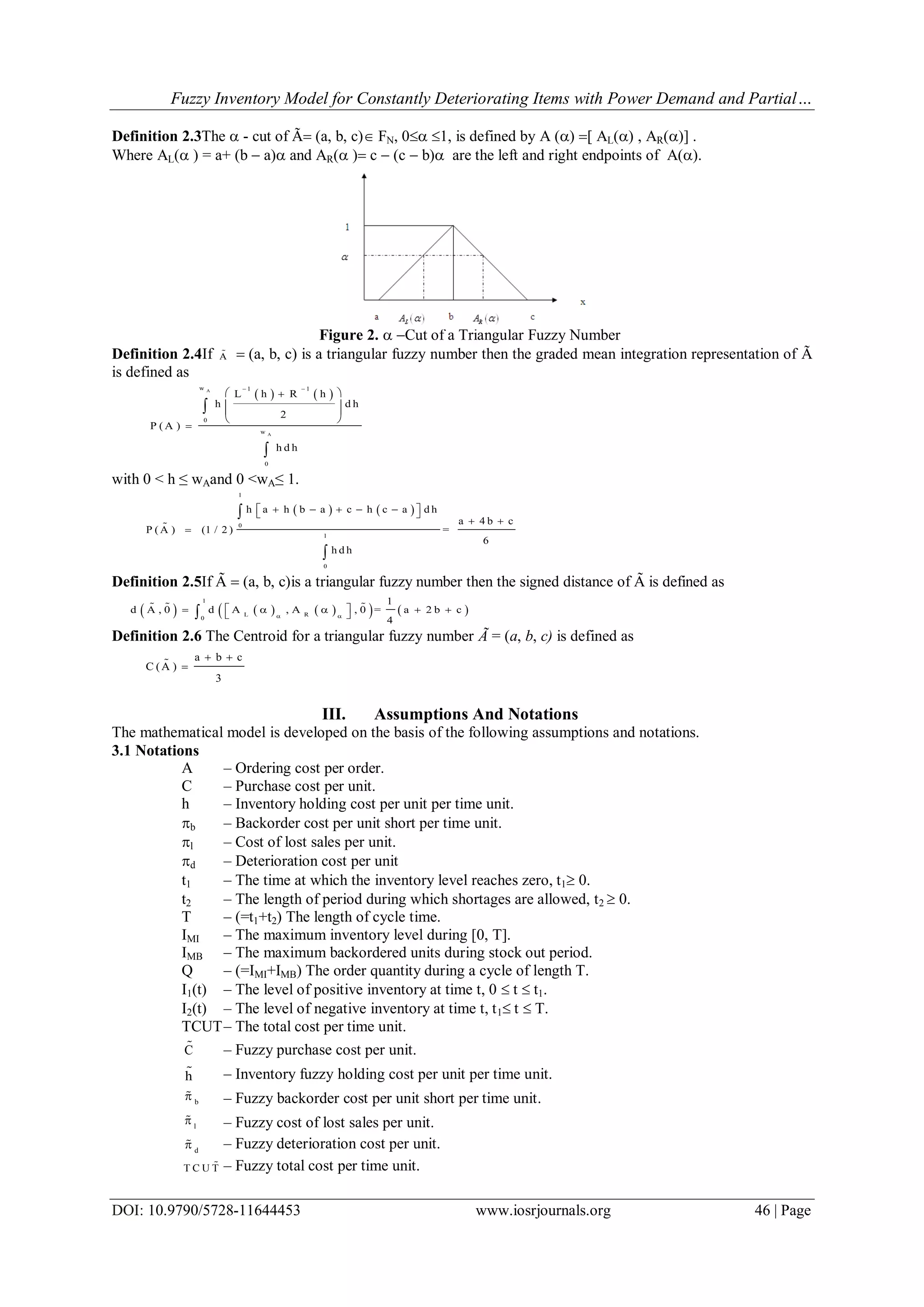 Fuzzy Inventory Model For Constantly Deteriorating Items With Power Demand And Partial